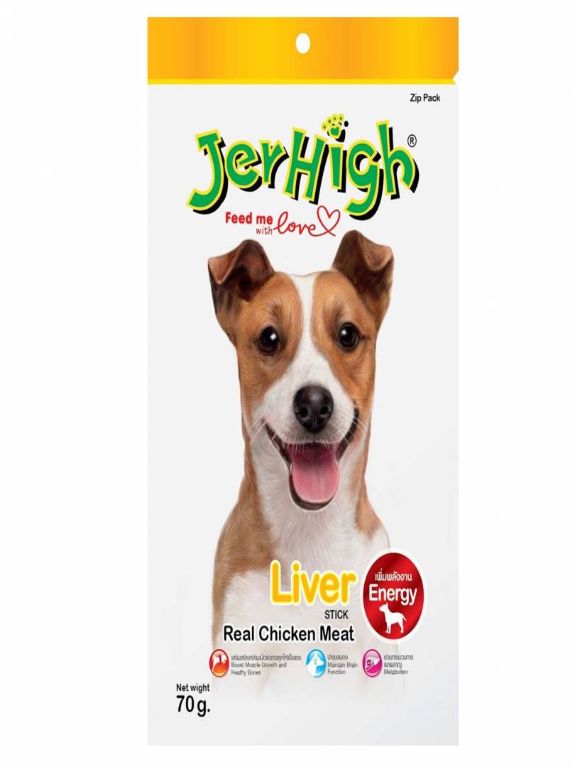 JerHigh Liver Stick Real Chicken Meat, 70 g on Effinity Pet Shoppe